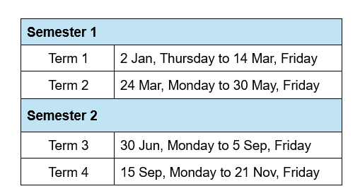 校历 School Calendar